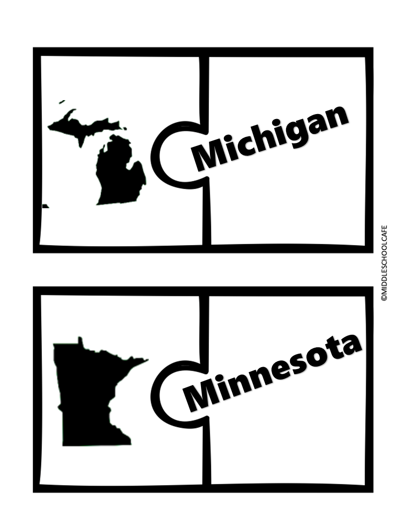 Midwest Region US States Puzzles | Made By Teachers