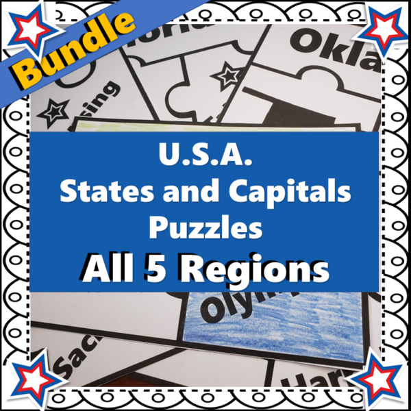 Five Regions US States Puzzles BUNDLE - Made By Teachers