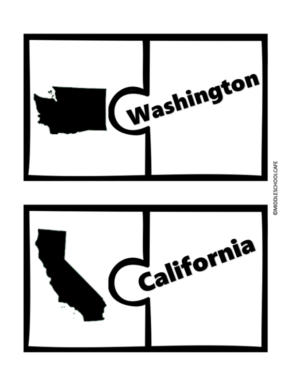 Five Regions US States Puzzles BUNDLE | Made By Teachers