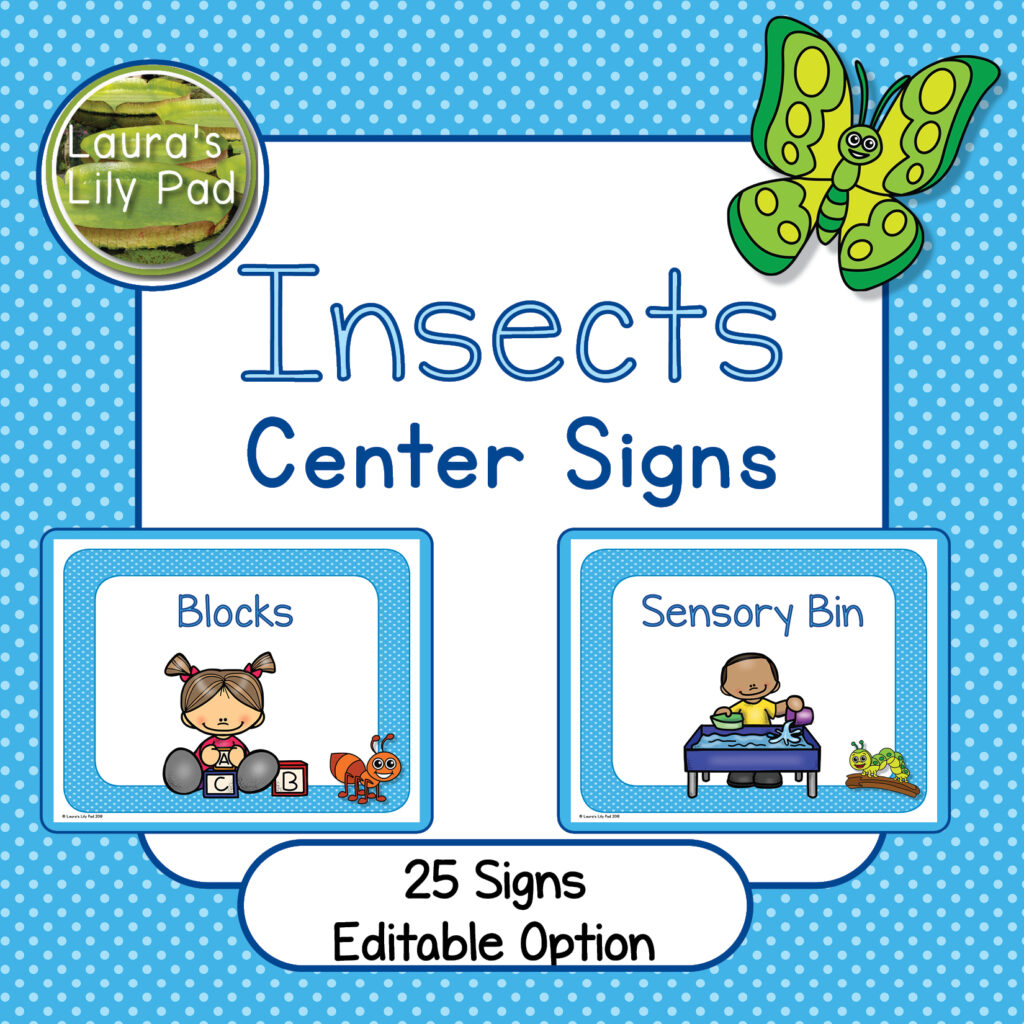 Insect Centers Signs for Preschool, PreK or Kindergarten - Made By Teachers