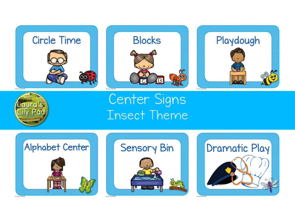 Insect Centers Signs for Preschool, PreK or Kindergarten | Made By Teachers