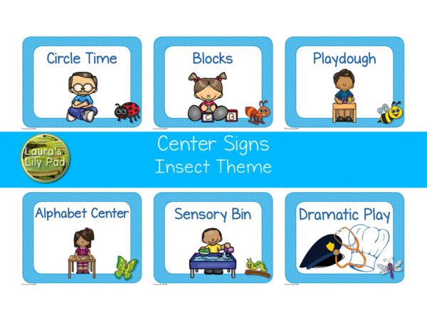Insect Centers Signs for Preschool, PreK or Kindergarten - Made By Teachers