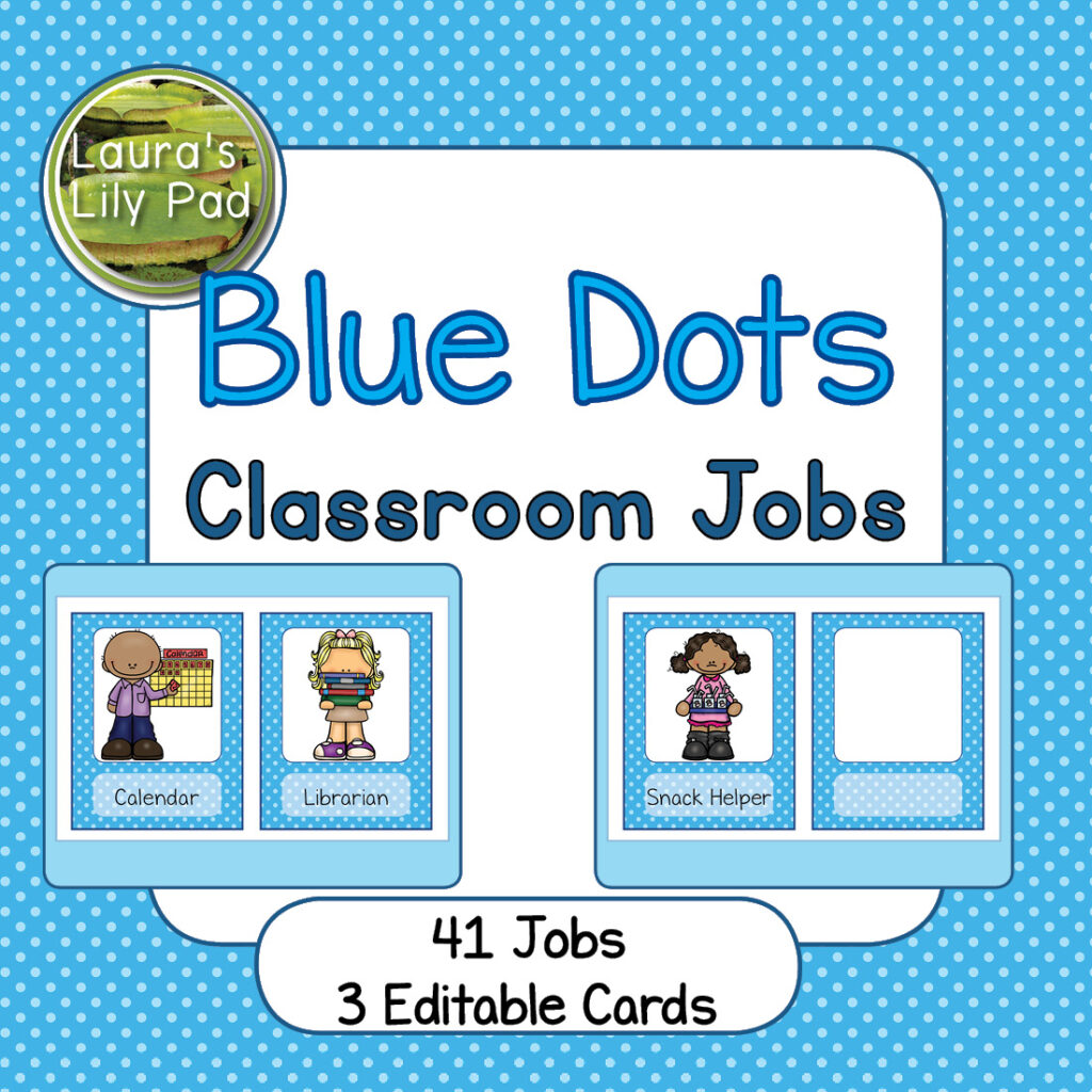 Classroom Jobs Green with Dots - Made By Teachers