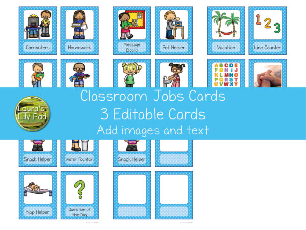 Classroom Jobs Blue Dots - Made By Teachers