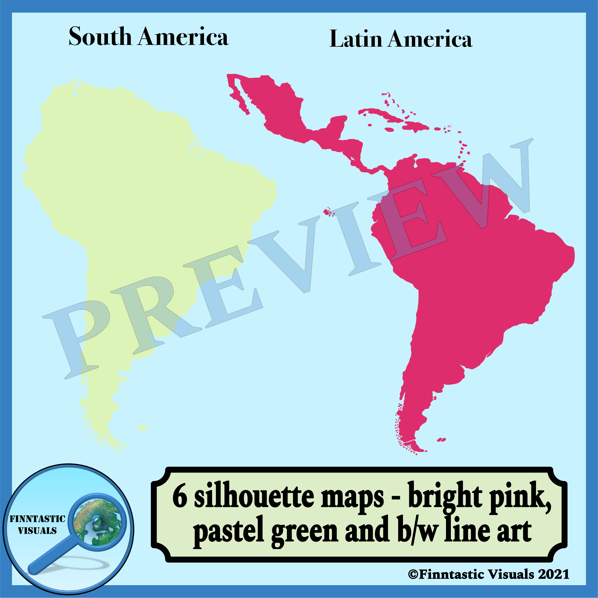South America and Latin America Clip Art Maps | Made By Teachers