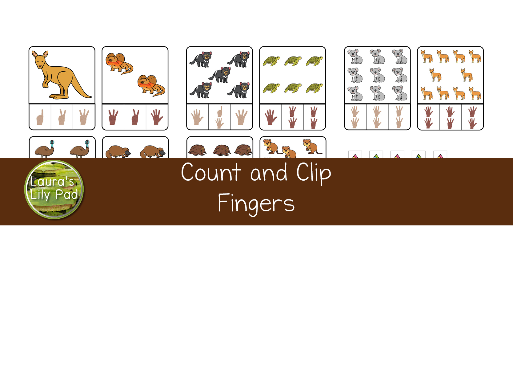 Australian Animals Count and Clip Cards - Made By Teachers