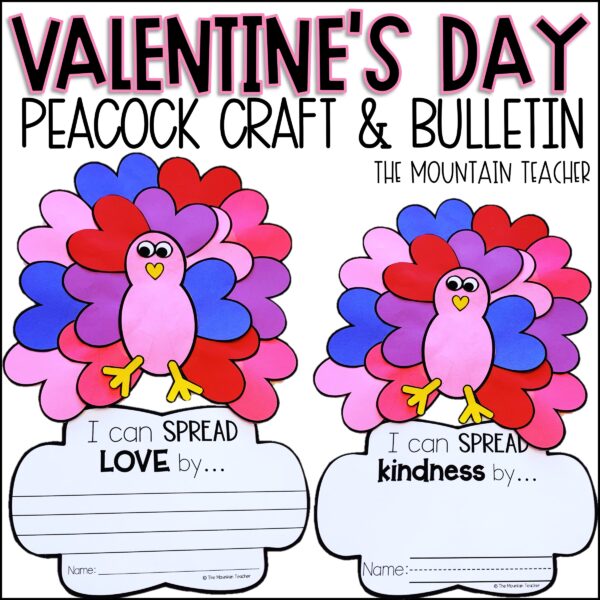Valentines Day Activity | Peacock Kindness Bulletin Board - Made By ...