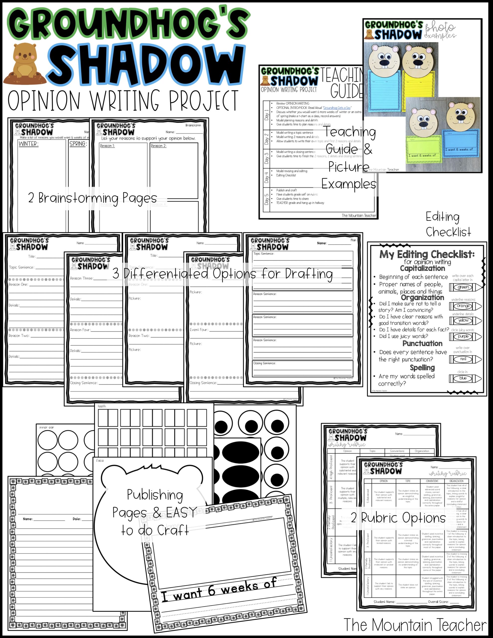 Groundhogs Day Craft and Opinion Writing Activity - Made By Teachers