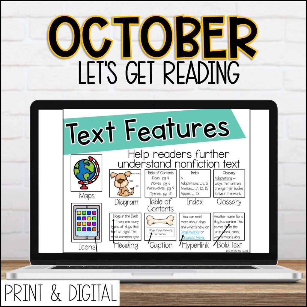 October DIGITAL Lets Get Reading 2nd Grade Reading Activities and ...