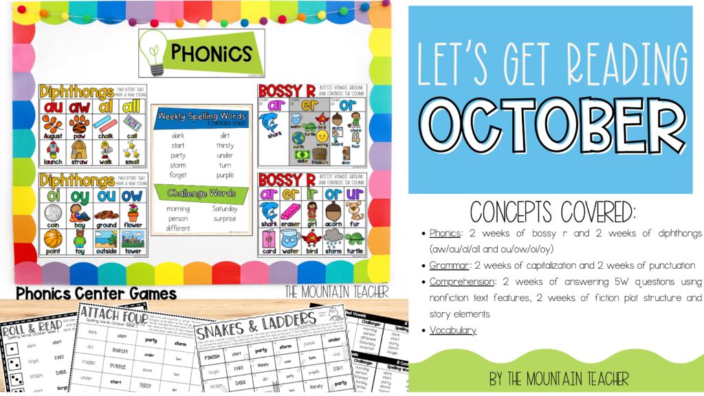 October DIGITAL Lets Get Reading 2nd Grade Reading Activities and ...
