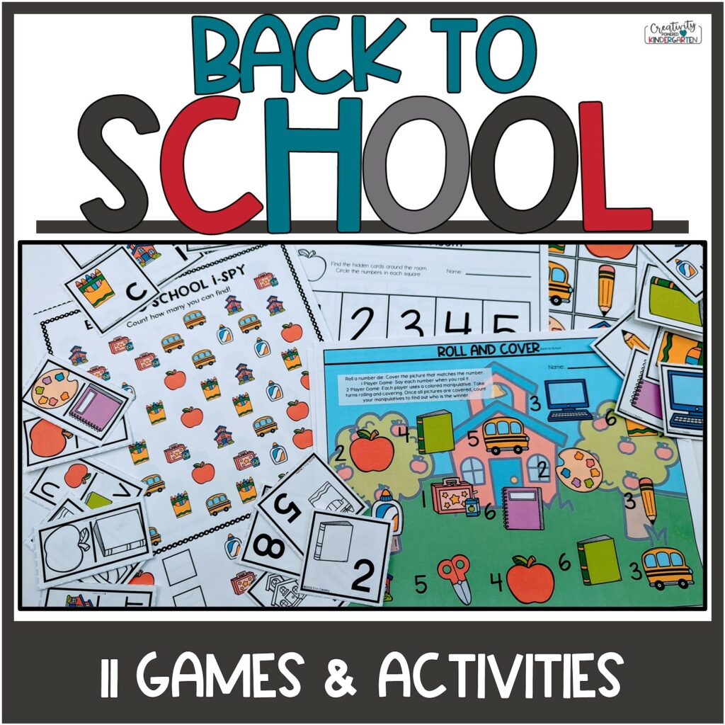 Kindergarten Math Games and Literacy Centers for Back to School ...