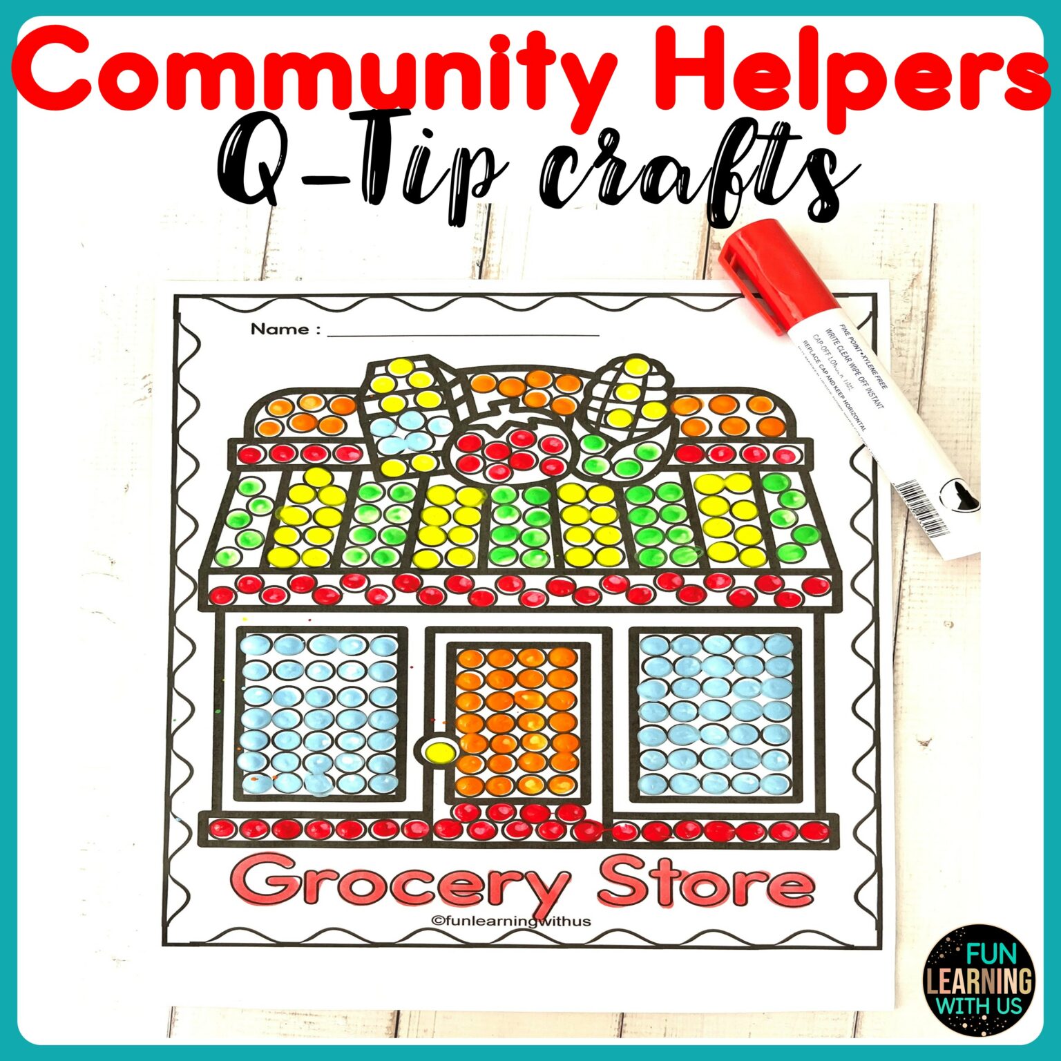 Community Helpers Q-Tip Crafts | Made By Teachers