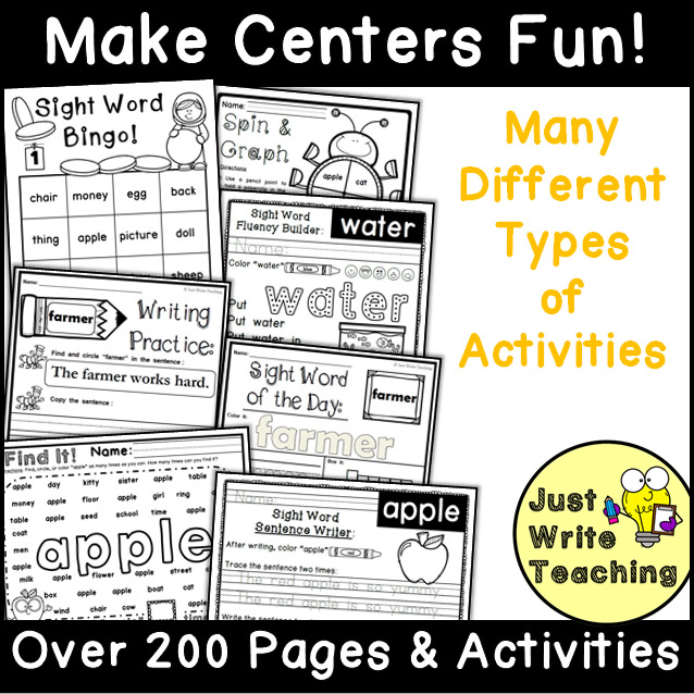 Nouns List Sight Word Centers - Growing Bundle - Made By Teachers