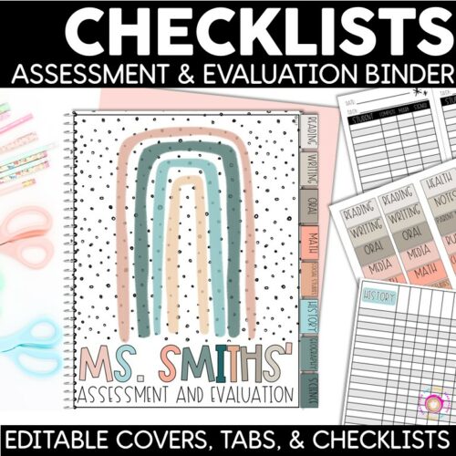 Editable Assessment & Evaluation Tacking Sheets | Records & Checklist ...