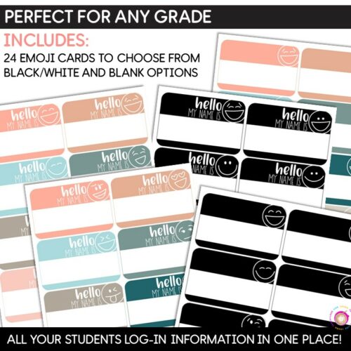 Editable Student Log In Cards | Usernames and Passwords Cards | Made By ...