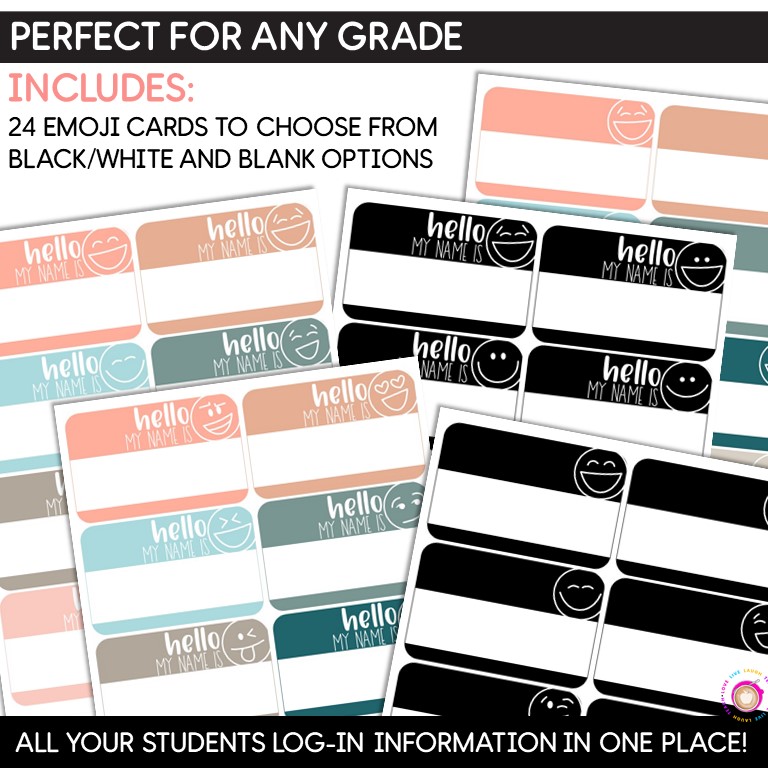 Editable Student Log In Cards | Usernames and Passwords Cards - Made By ...