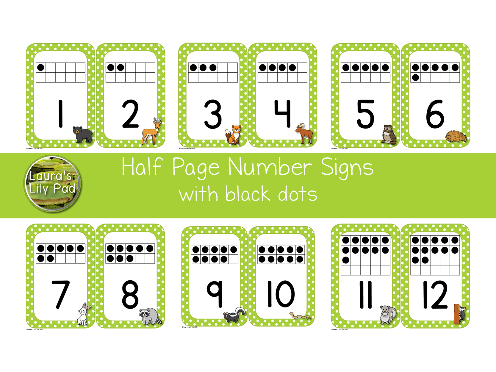Forest Animals Number Signs | Made By Teachers