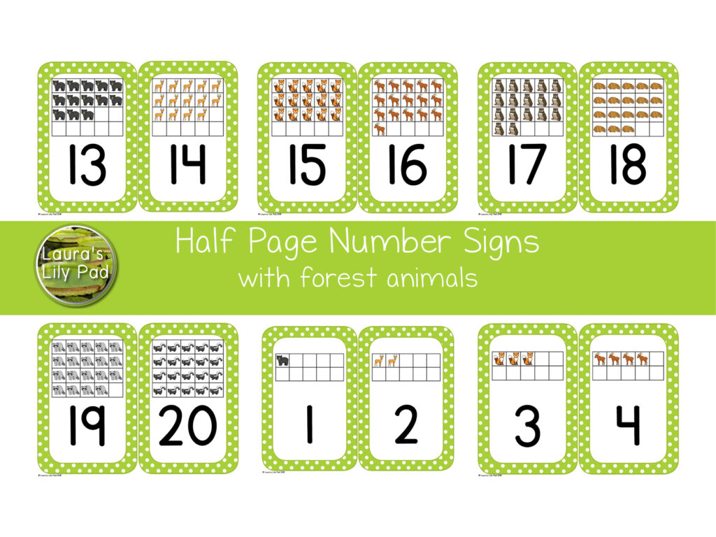 Forest Animals Number Signs - Made By Teachers
