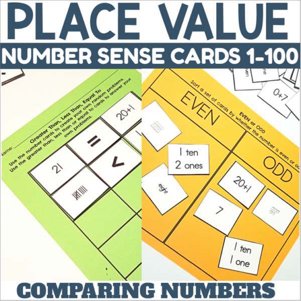 Number Sense Place Value Cards for Numbers 1-100 - Made By Teachers