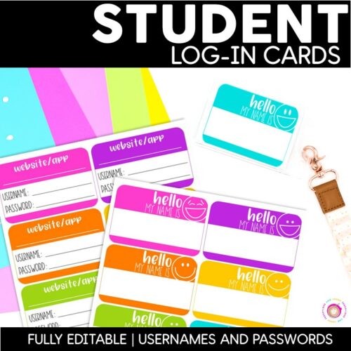 Editable Student Log In Cards | Usernames and Passwords - Made By Teachers