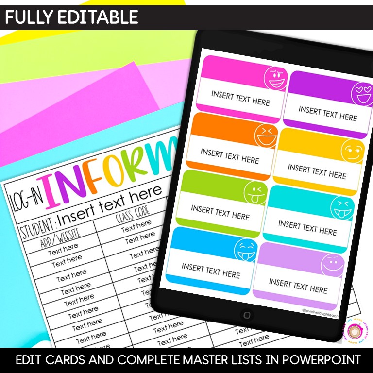 Editable Student Log In Cards | Usernames and Passwords | Made By Teachers
