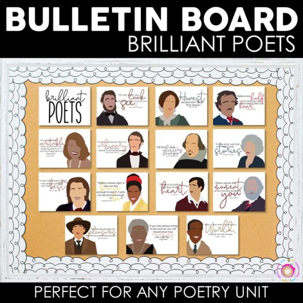 Famous Poets Bulletin Board Set | Posters | Poetry | Made By Teachers