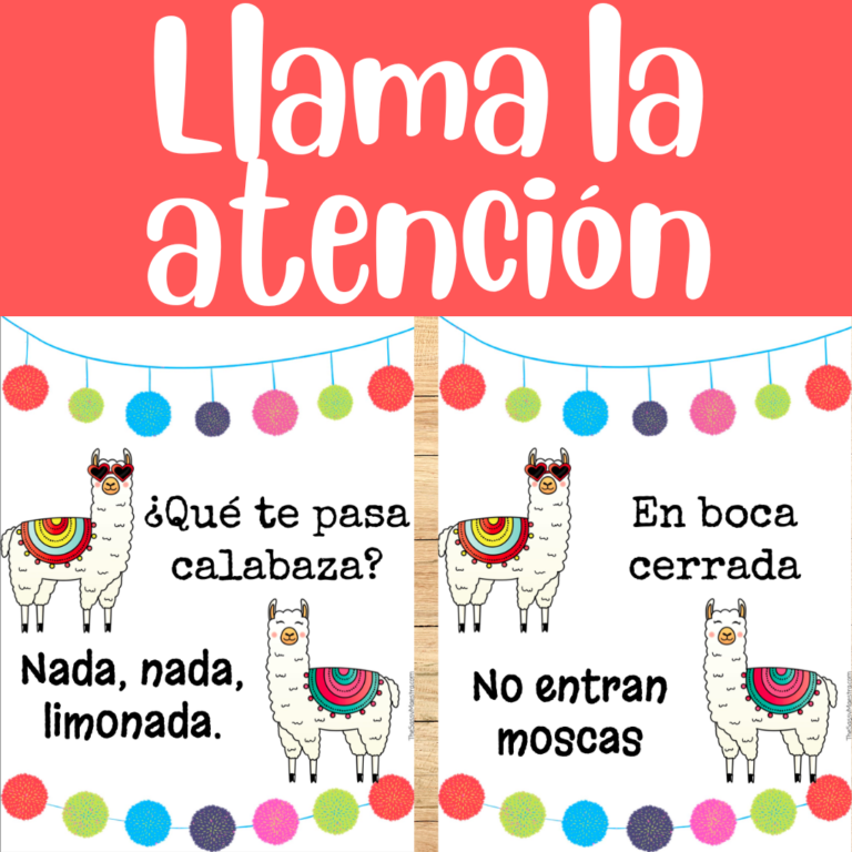 Spanish attention getters call and response llama la atención - Made By ...