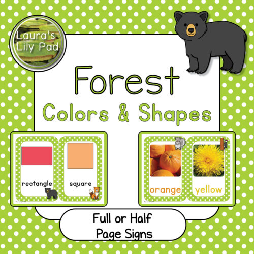 Forest Animals Colors and Shapes Signs - Made By Teachers