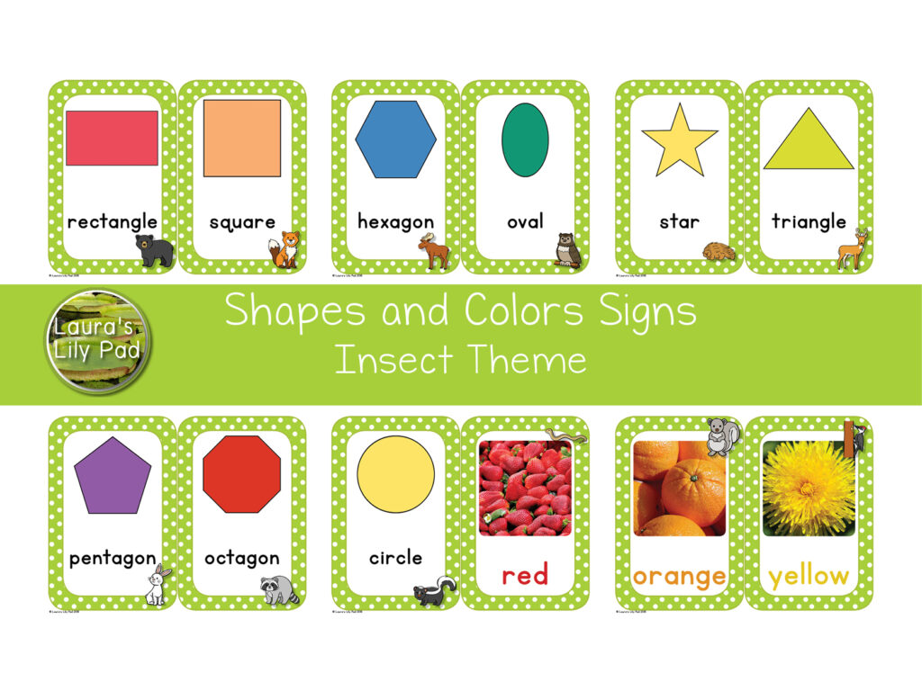 Forest Animals Colors and Shapes Signs - Made By Teachers