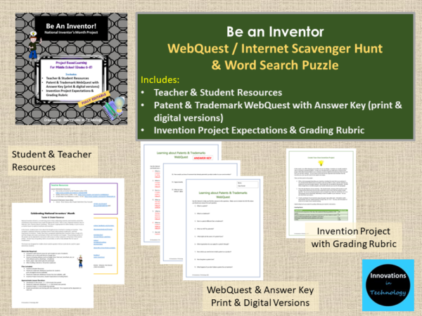 Create an Invention - National Inventor's Month Research & Project ...
