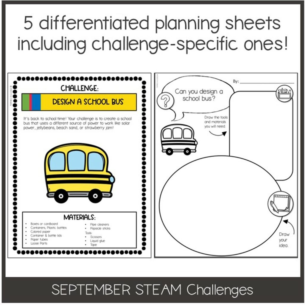 Back to School Kindergarten STEM Activities and Challenges for ...