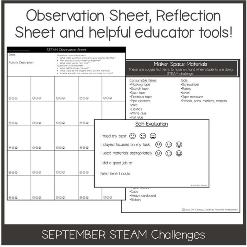 Back to School Kindergarten STEM Activities and Challenges for ...
