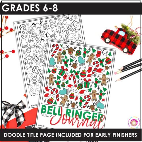 ELA, VISUAL ARTS, & MATH Holiday Bell Ringer Journal For Upper ...