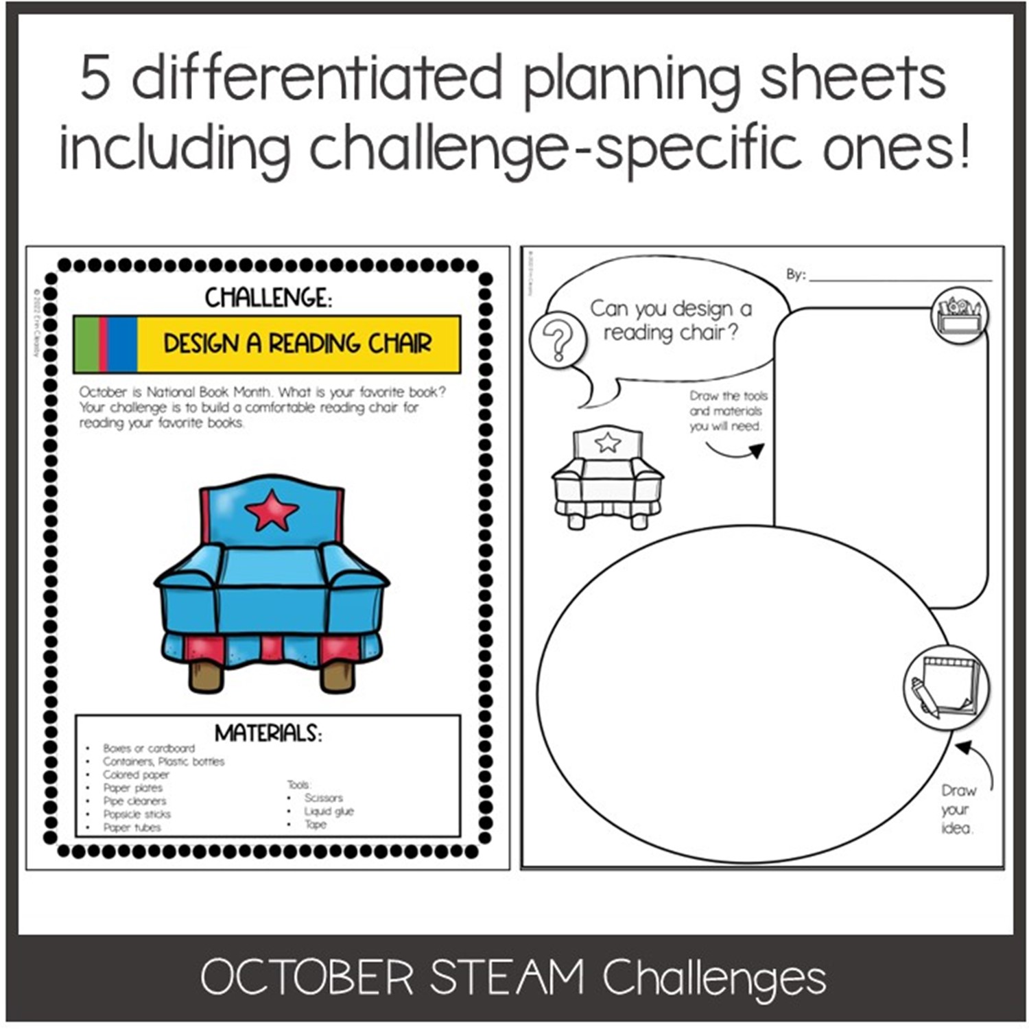 Halloween Kindergarten STEM Activities and October STEM Challenge Task ...