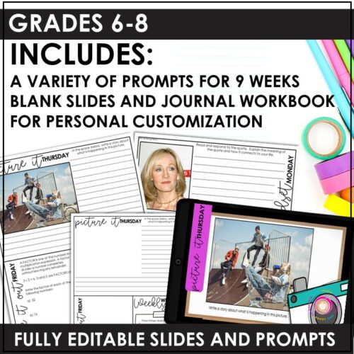 ELA & MATH Bell Ringer Journal Upper Elementary | Paper, Digital ...