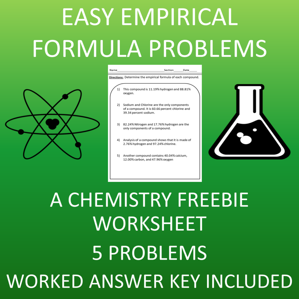 Free Empirical Formula Chemistry Worksheet | Made By Teachers