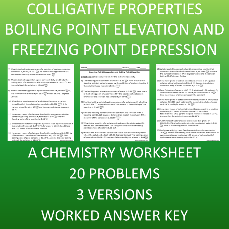Boiling Point Elevation and Freezing Point Depression Chemistry ...