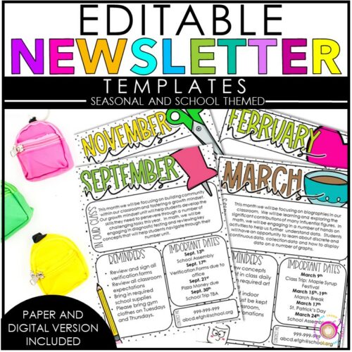 Classroom Newsletter Templates | Editable | Print or Digital - Made By ...
