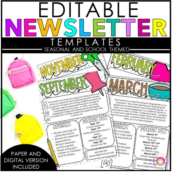 Classroom Newsletter Templates | Editable | Print or Digital | Made By ...