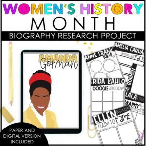 Women's History Month Biography Research Project | Print & Digital ...