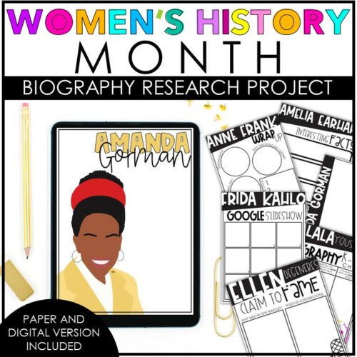Women's History Month Biography Research Project | Print & Digital ...