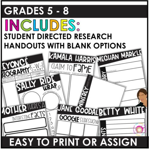 Women's History Month Biography Research Project | Print & Digital ...