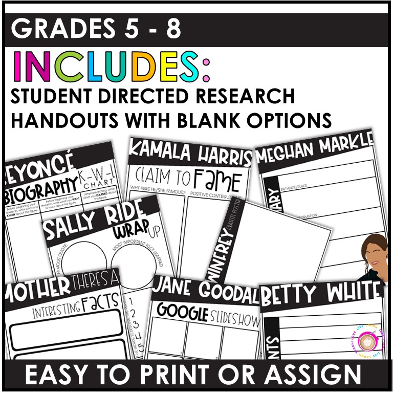 Women's History Month Biography Research Project | Print & Digital ...