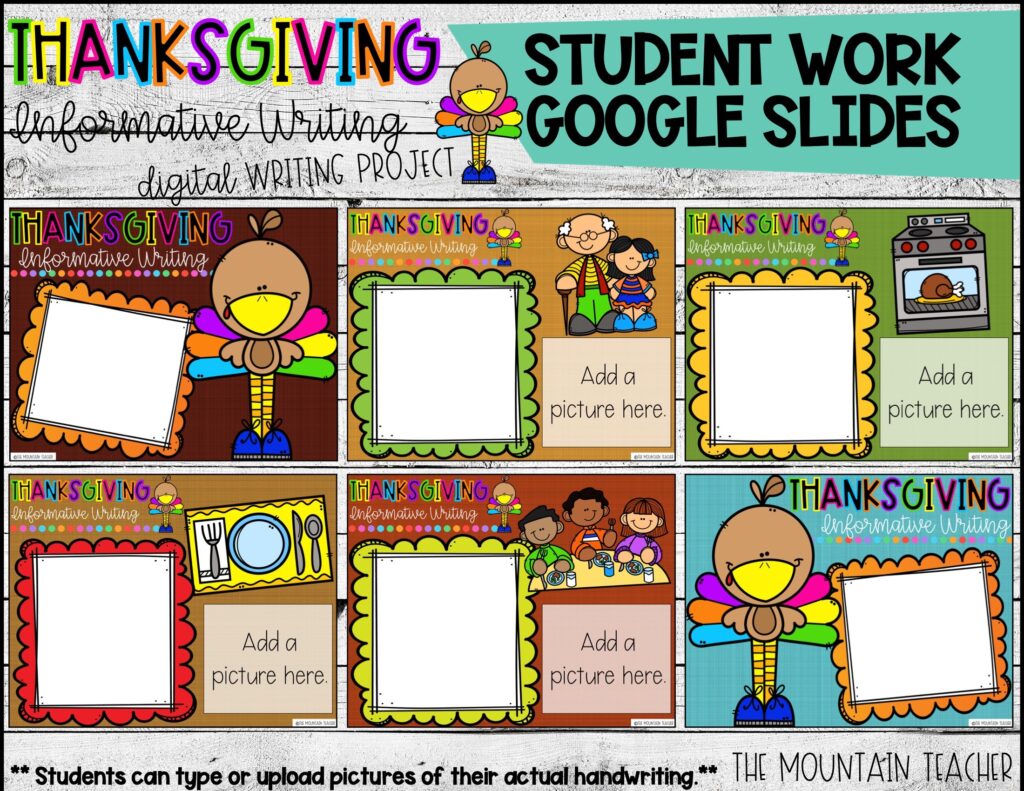Digital Thanksgiving Google Slides Informative Writing Prompt and ...