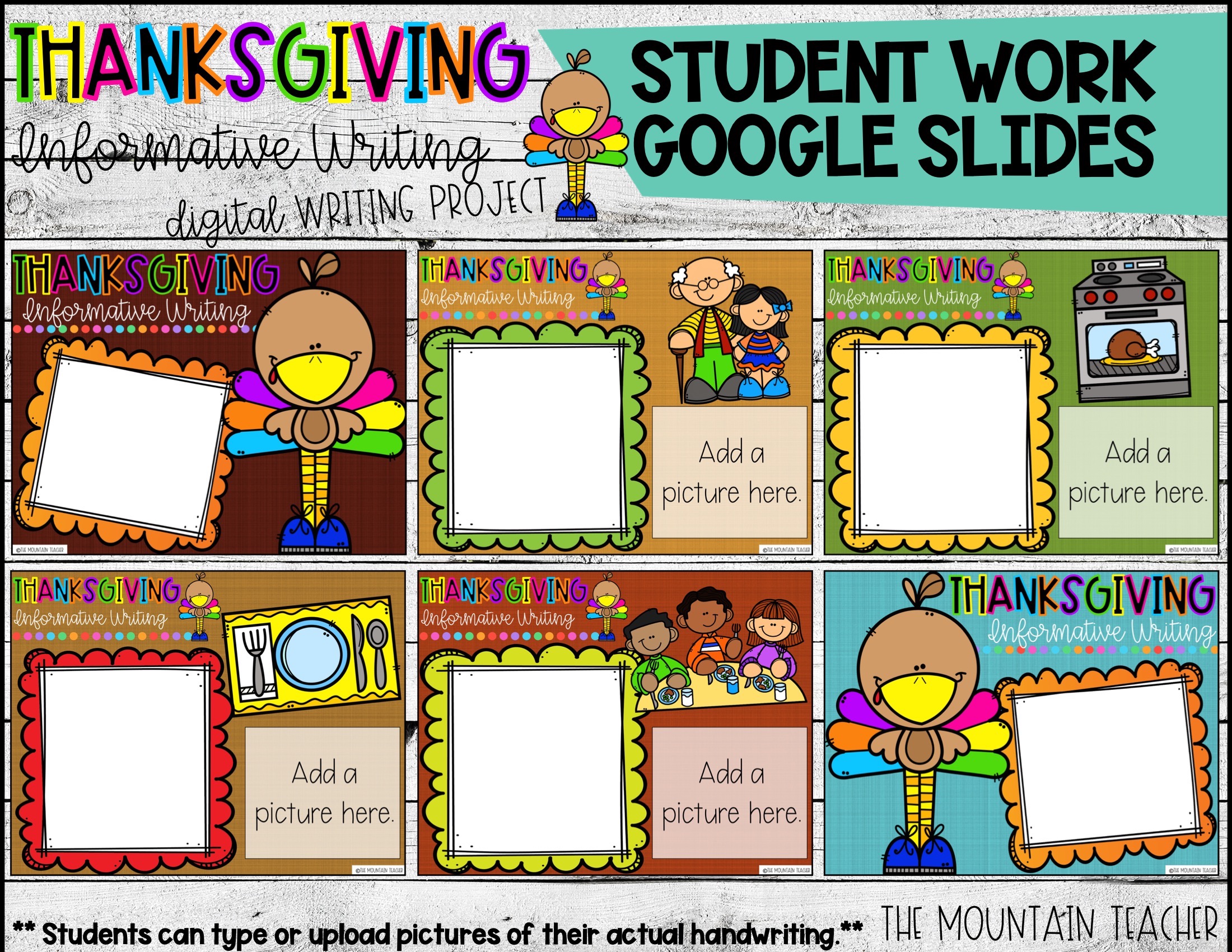 Digital Thanksgiving Google Slides Informative Writing Prompt and ...