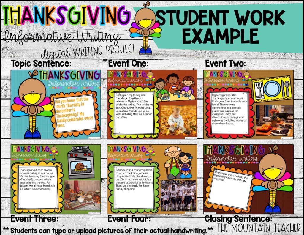 Digital Thanksgiving Google Slides Informative Writing Prompt and ...