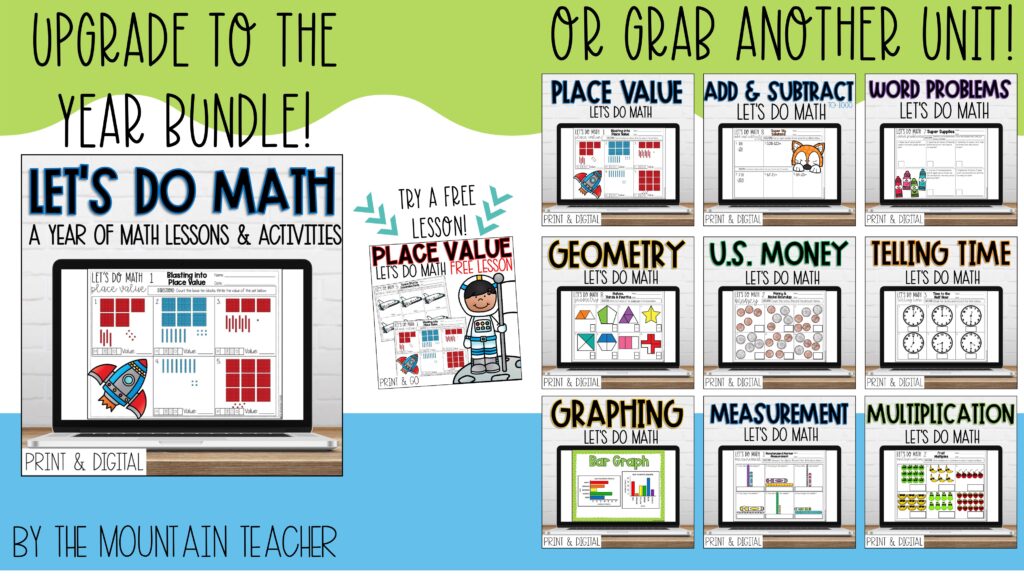 DIGITAL Lets Do Math No Prep 2nd Grade MEASUREMENT Worksheets and ...