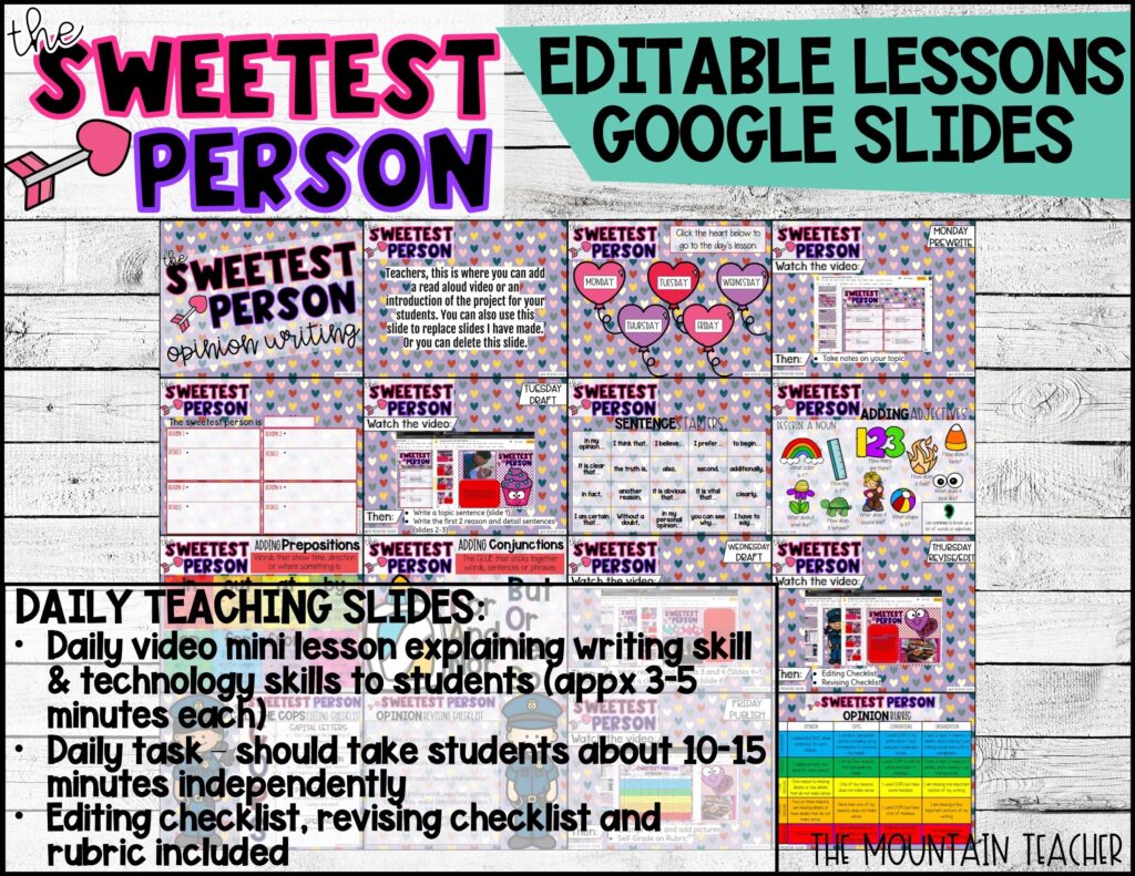 Digital Valentines Day Opinion Writing for Google Slides includes ...