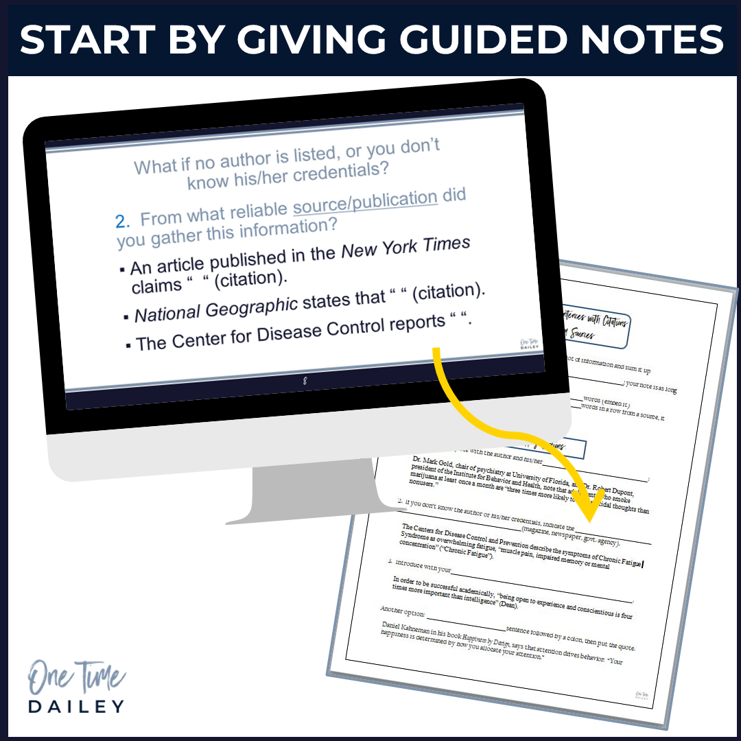 MLA In-Text Citation Practice Bell-Ringer Exercises | Made By Teachers