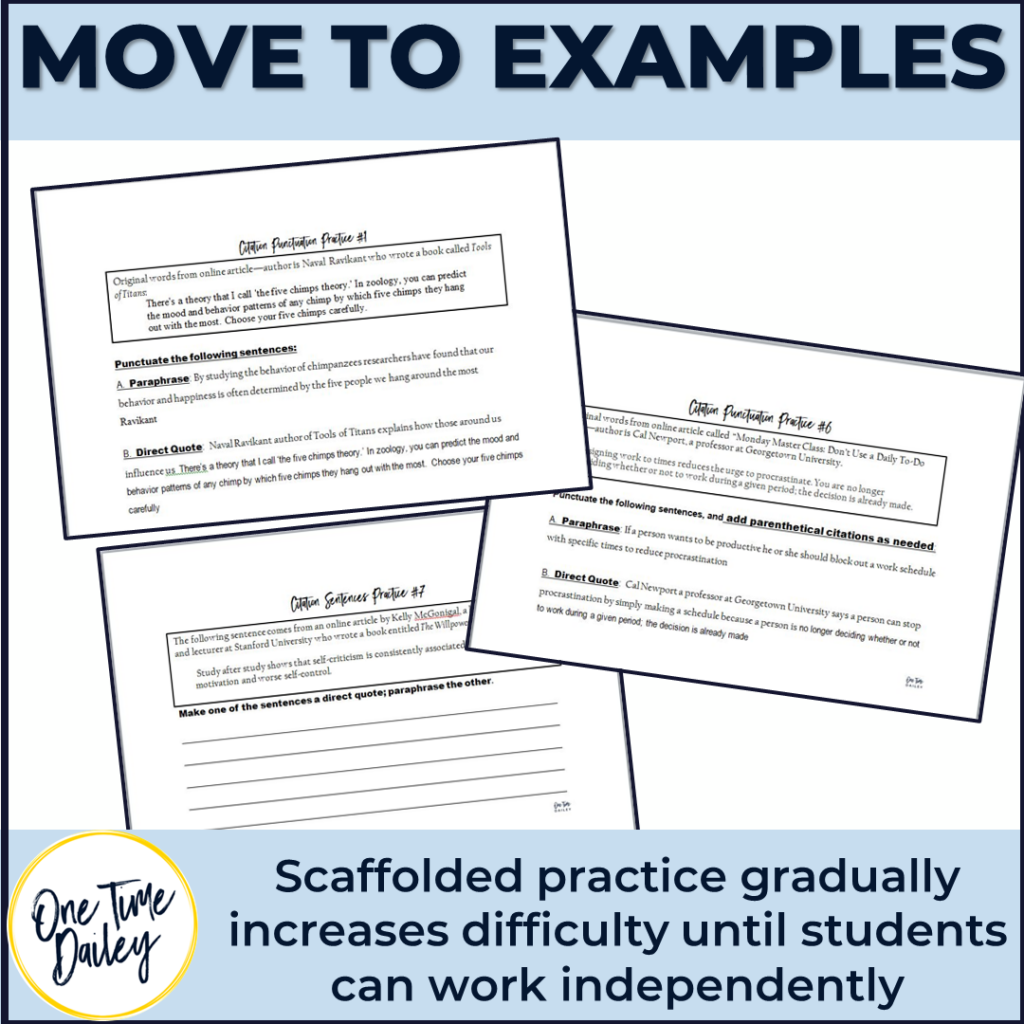 MLA In-Text Citation Practice Bell-Ringer Exercises | Made By Teachers